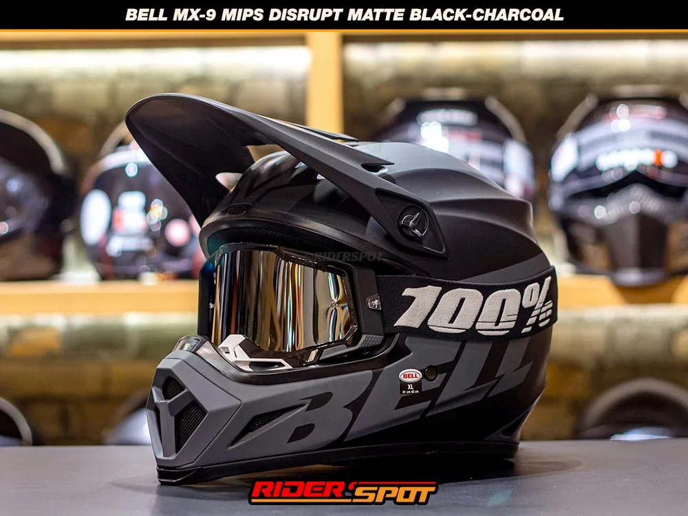 BELL MX-9 Mips Disrupt Matte Black Charcoal Helmet – Riderspot