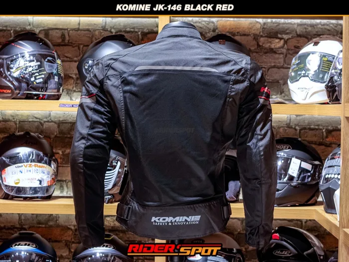 KOMINE JK-146 Black Red Protect Half Mesh Jacket – Riderspot