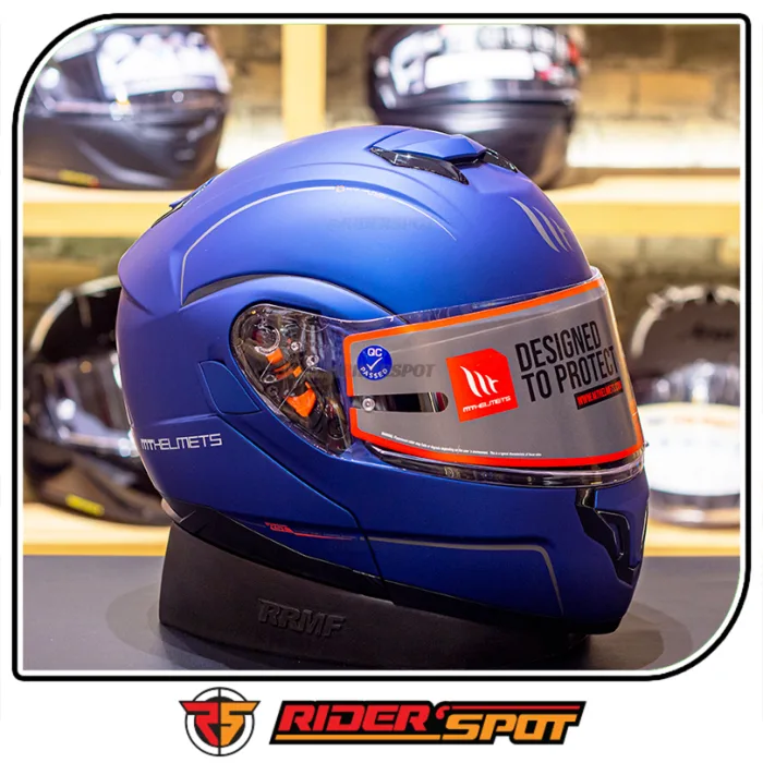 MT Helmets Atom SV Solid Matt Blue Helmet – Riderspot