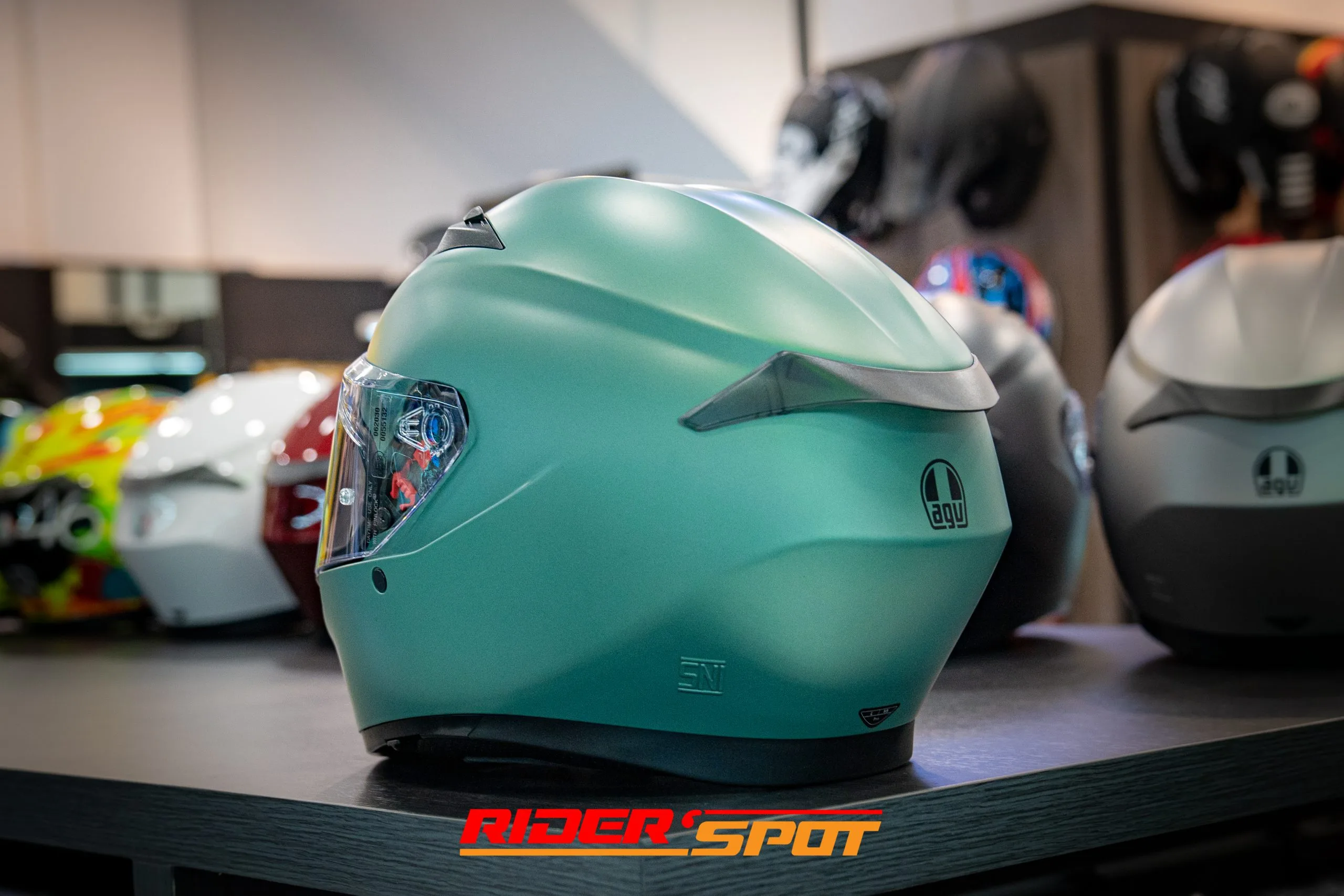 AGV K3 Mono Matt Salvia Green Helmet – Riderspot