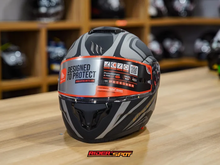 MT Helmets Atom SV Tech SX1 Matt Black Grey Gold Helmet – Riderspot